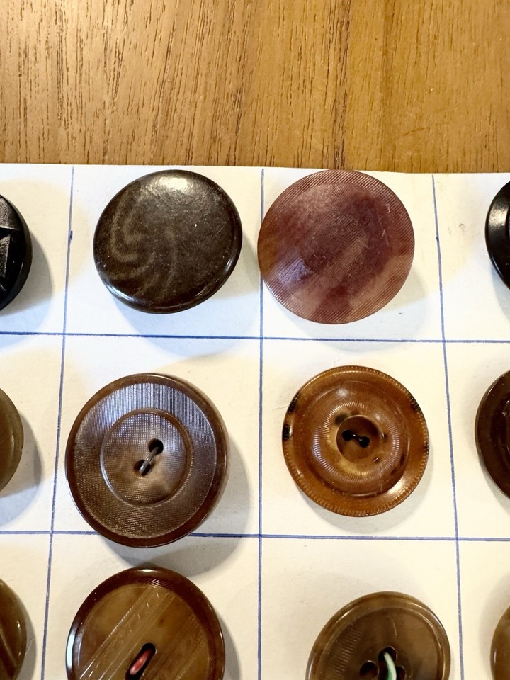 48 Larger 1” Antique Vintage Carved Buttons Horn Composite Vegetable ...