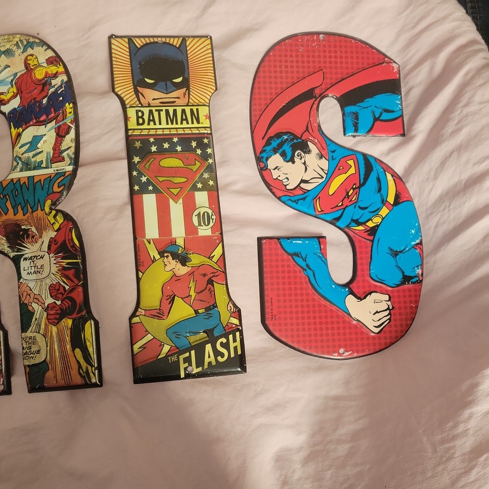 Marvel DC Superhero Metal Wall Letters Comic CHRIS | eBay UK