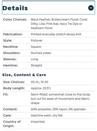 DG2 by Diane Gilman Printed Everyday Jersey Knit Square Neck Top Size S ...