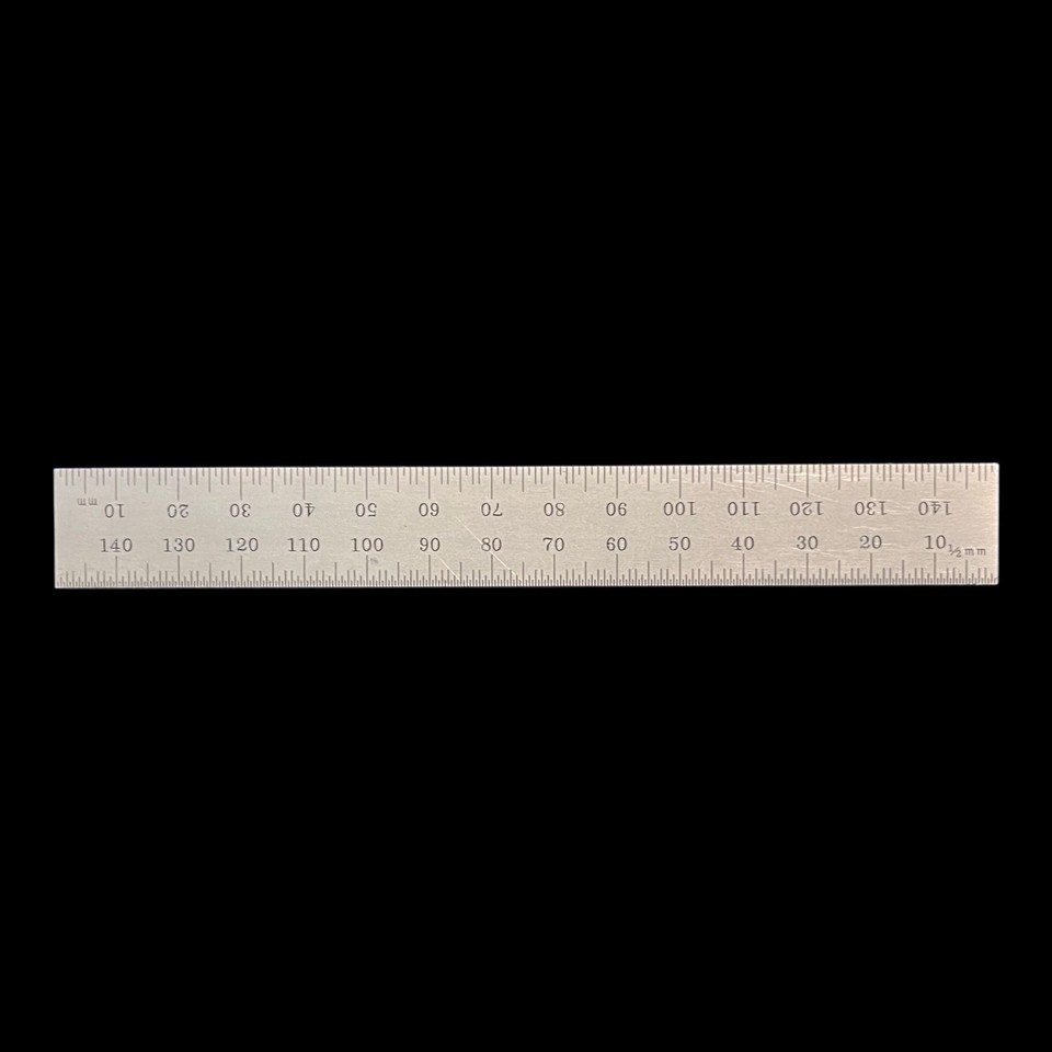 Vintage 150mm Metric Ruler L.S. Starrett Co. No. C635 2 Sided Tempered ...