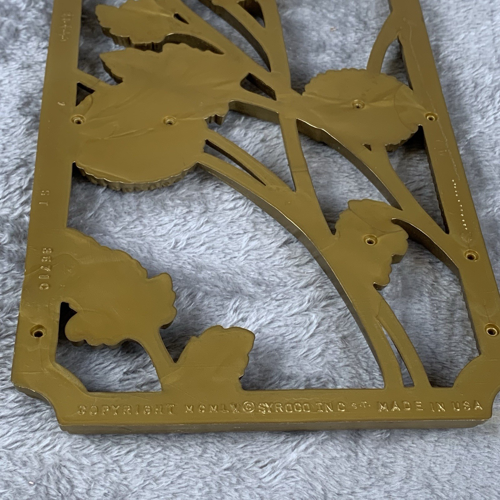 Vintage Syroco Flowers Gold Set of 2 Wall Plaques 6"x12" USA 1955 Rose ...