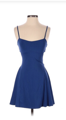 Susana Monaco Blue Tank Strappy Cut Out Back Mini Dress S NWOT | eBay