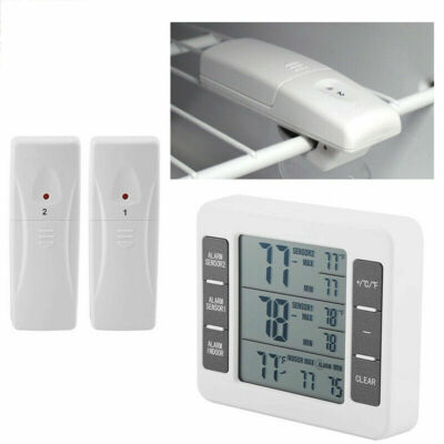 Indoor Outdoor Wireless Digital Freezer Alarm Thermometer Fridge Home 1 ...