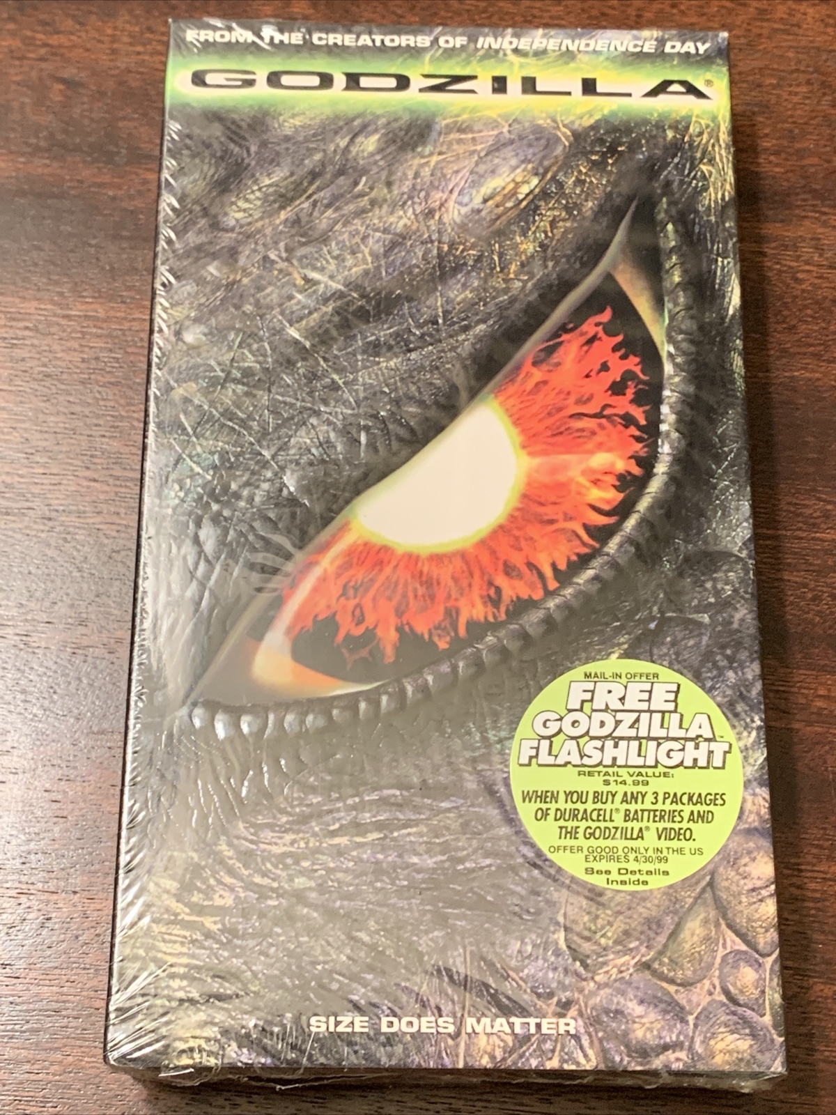 Godzilla 1998 VHS Movie New Factory Sealed Side Watermarked Matthew ...