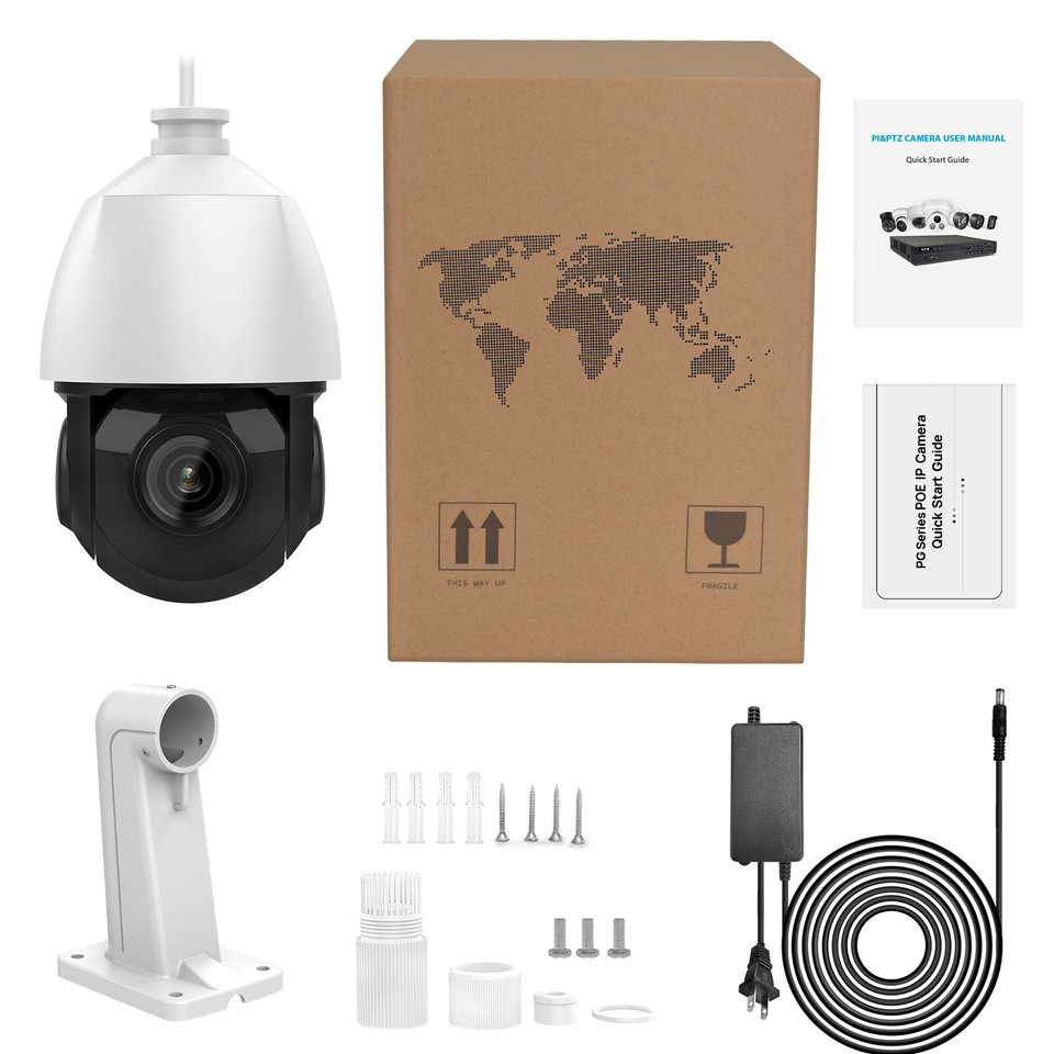 Hikvision Compatible 360° 4K 8MP 40X 18X PTZ Camera POE Two Audio Auto ...