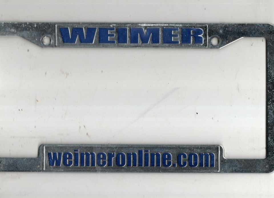 WEIMER AUTOMOTIVE AUTO DEALERSHIP LICENSE PLATE CAR TAG FRAME-METAL | eBay