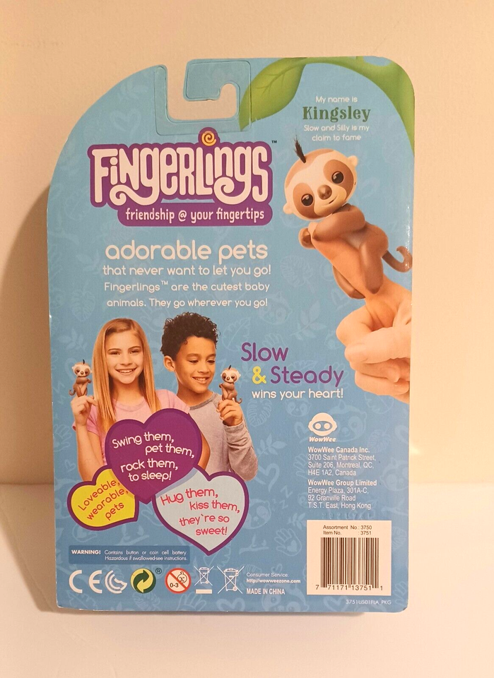 Fingerlings Baby Sloth - Kingsley (Brown) - Interactive Baby Pet - by ...