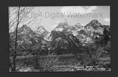 Grand Tetons Jackson Hole View Wyoming AGFA-ANSCO c 1930-40s RPPC ...