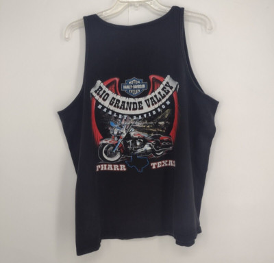 VTG Y2K Harley-Davidson Rio Grande Pharr Texas Flames Tank Top T-Shirt ...