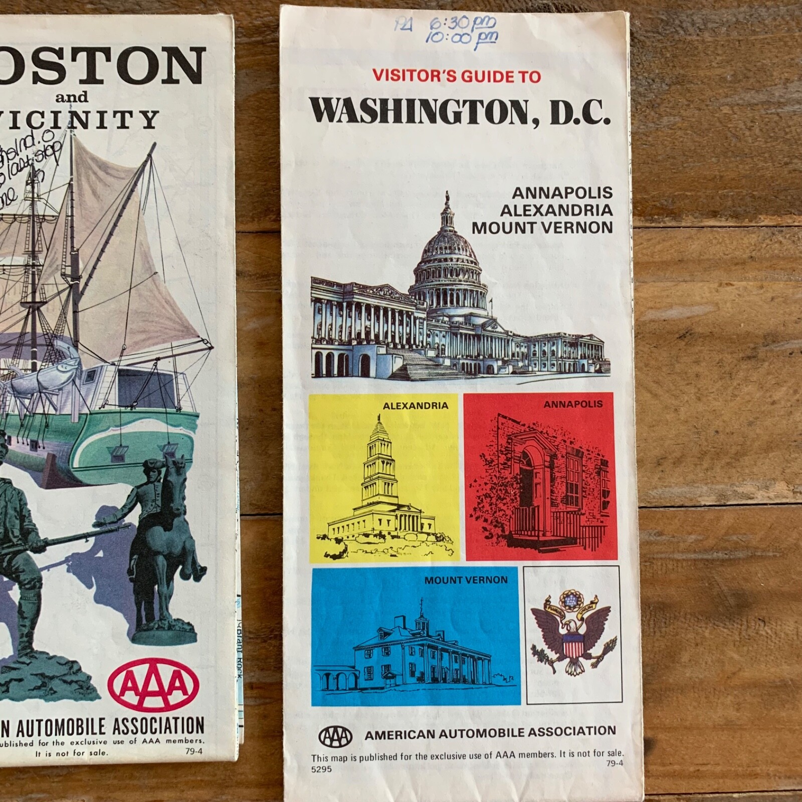 Vintage 1979 1980 AAA Road Maps New York City Boston Washington DC Lot ...