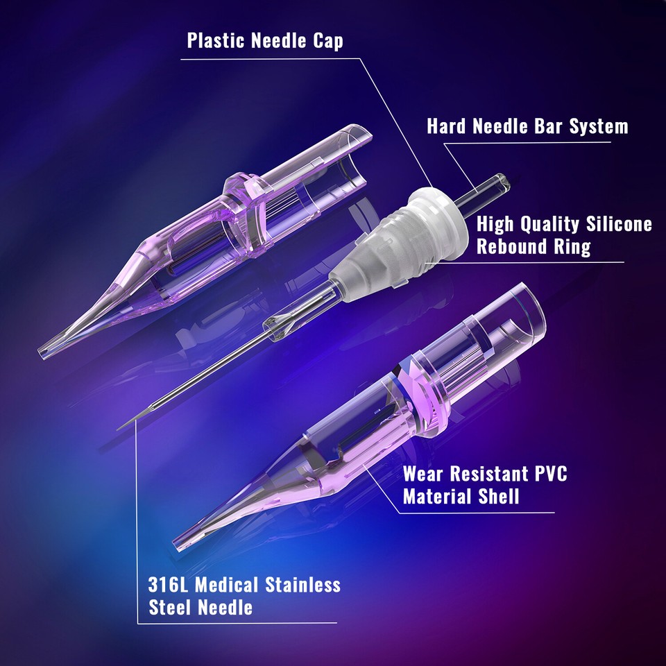 10Pcs Professional Disposable Purple Tattoo Cartridge Needles Shader RL ...