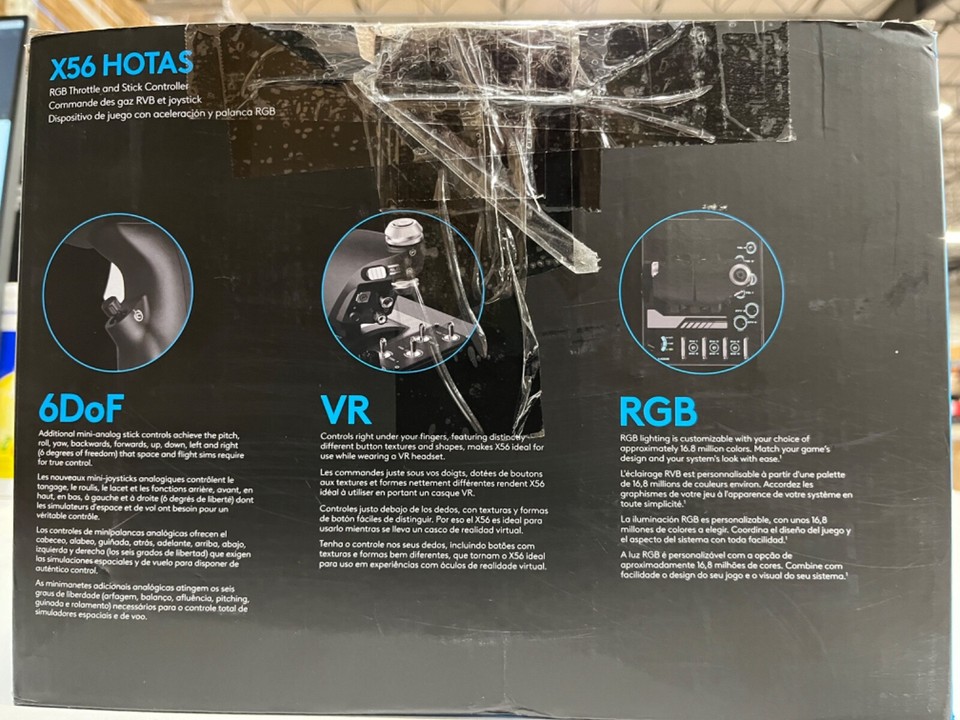 Logitech X56 HOTAS RGB Flight Stick Simulation Controller - Black ...