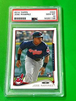 2014 Topps Jose Ramirez #424 Rookie RC PSA 10 Gem Mint Guardians 1198 ...