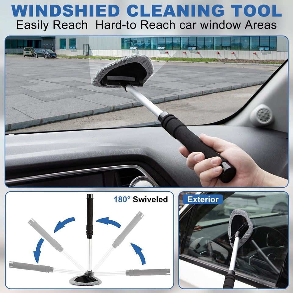 Windshield Cleaner Tool, 13Pcs Car Interior Cleaning Kit, Car Detailing ...