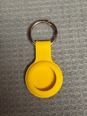 3 PCS AirTag Silicone Holder Keyring Carry Case Keychain Air Tag Yellow ...