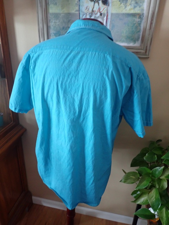Boozelele Button Shirt Men's L Lightweight Cotton Rocket Space Print | eBay