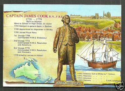 Captain James Cook Explorer Map Ship Australia 1770 stamp | eBay