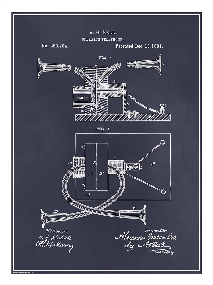 Alexander Graham Bell Telephone Drawing