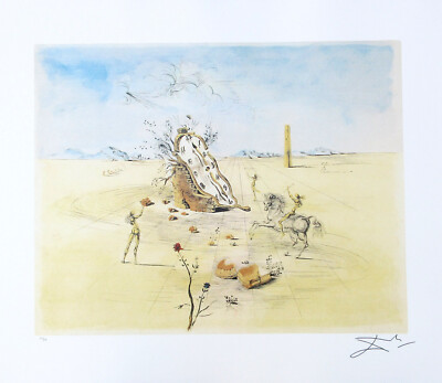 Salvador DALI Cosmic Horseman Cowboy F/Signed Litho Art Print 20 x 26 ...