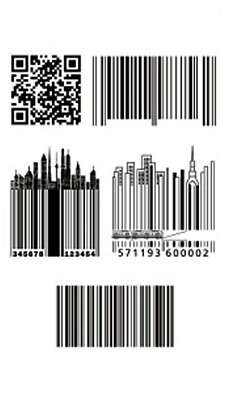 Temporäres Tattoo Strichcode Barcode Scancode Kode QR Code Muster Stadt ...