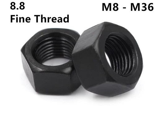 Fine Thread Black 8.8 Steel Hexagon Nuts Hex Nuts M8 M10 M12 M14 M16 ...