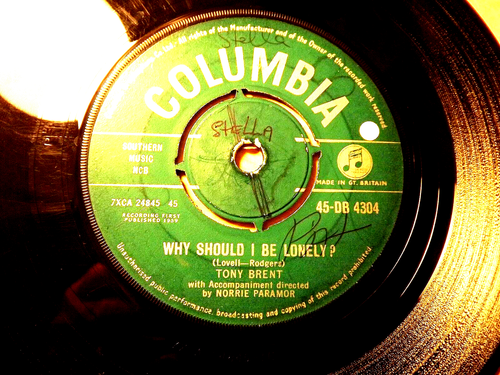 45rpm vinyl record...Tony Brent......Why Should I Be Lonely.. ...60s ...