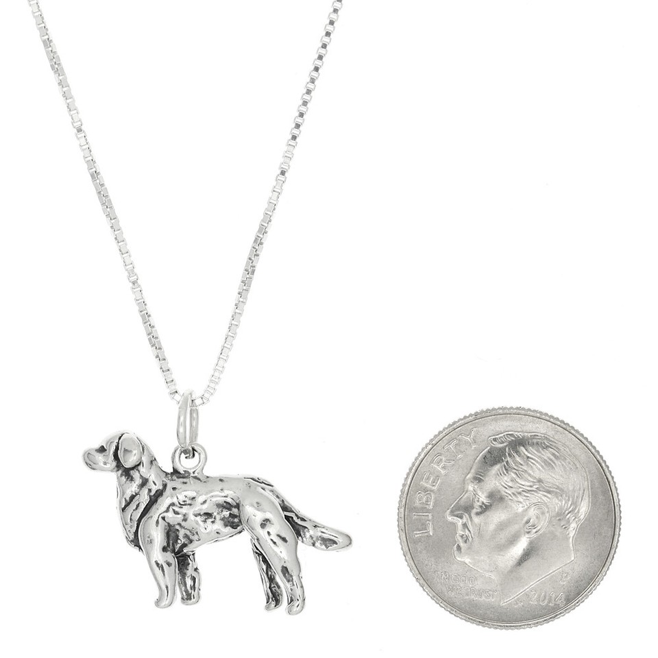 STERLING SILVER GOLDEN RETRIEVER DOG CHARM WITH BOX CHAIN NECKLACE | eBay