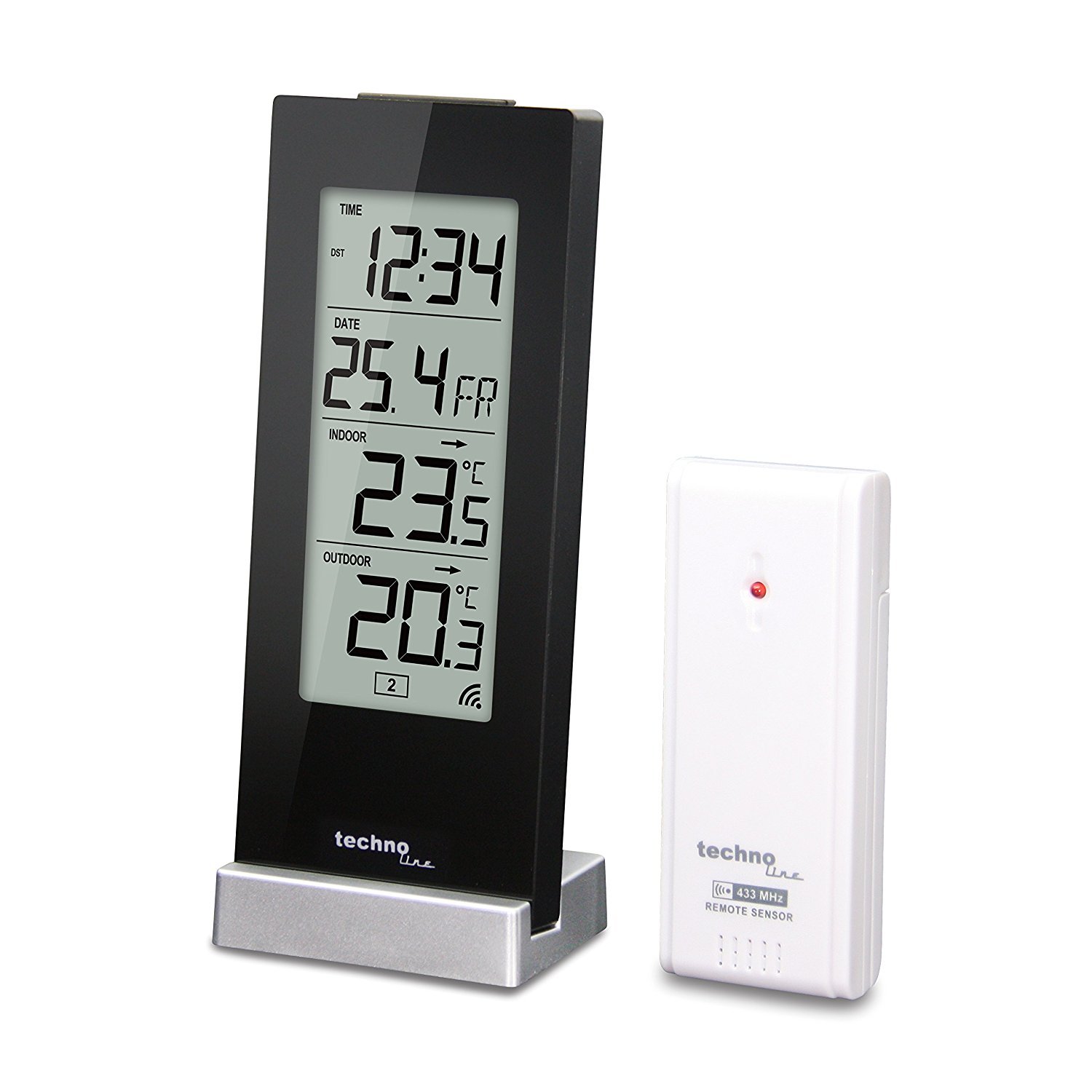 Technoline WS9767 Clock with Date and Indoor and Outdoor Temperature ...