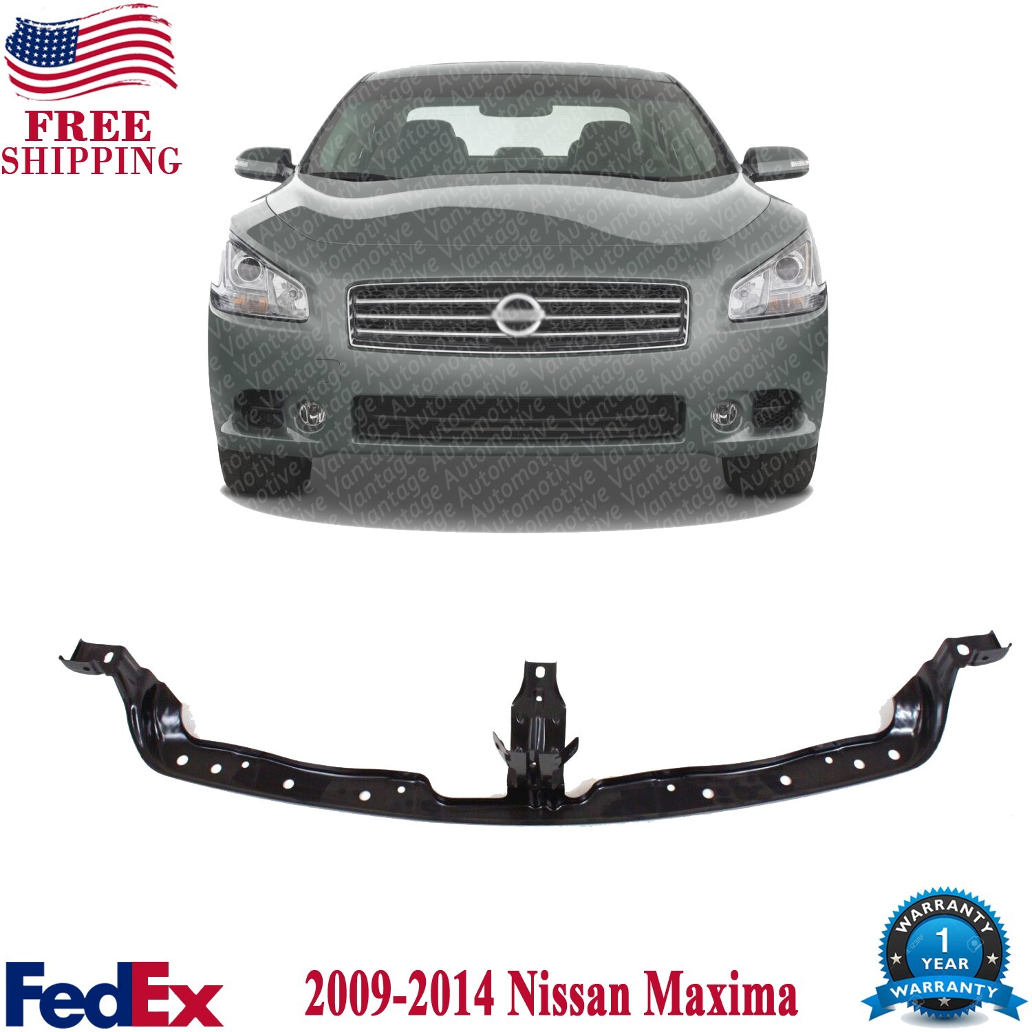 Front Bumper Upper Retainer Bracket Steel For 2009-2014 Nissan Maxima ...