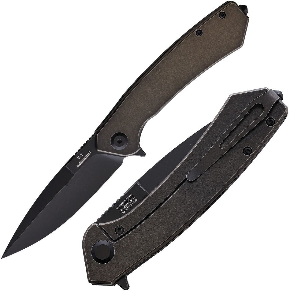 Ganzo Knives Skimen Frame Folding Knife 3.5" S35VN Steel Blade Titanium ...