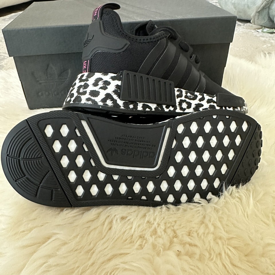 Adidas Nmd R1 Boost Leopard Print Black White Pink Women's Shoes GZ1622 ...