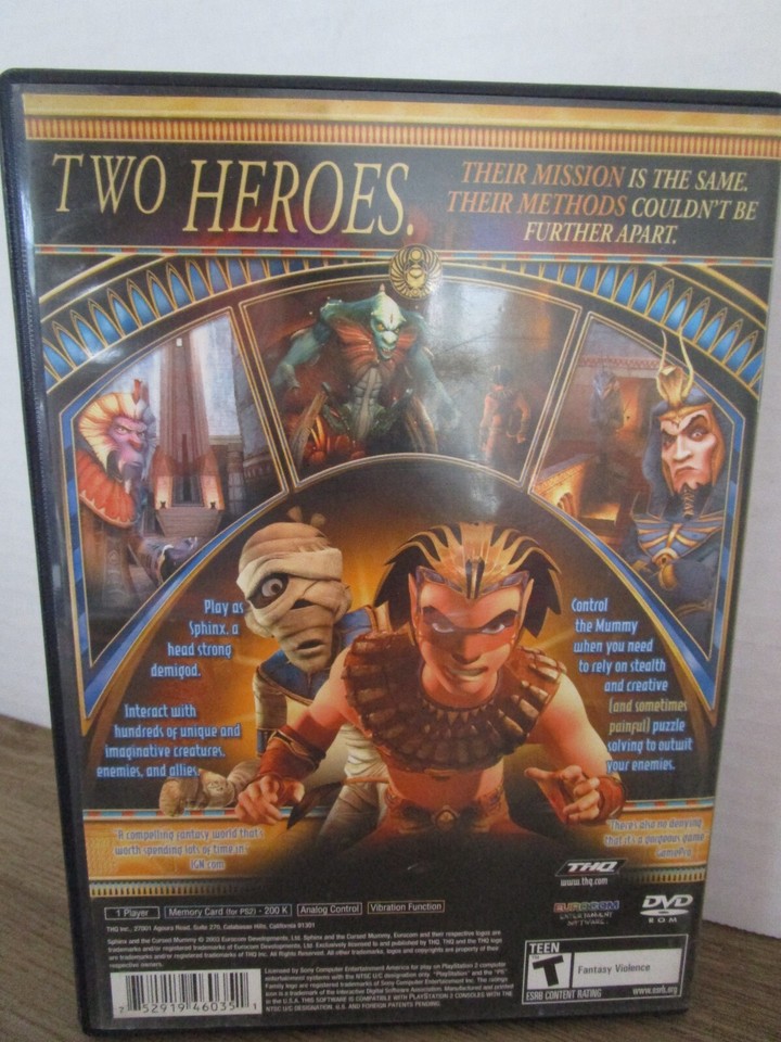 PS2 Sphinx and the Cursed Mummy (PlayStation 2, 2003) Complete Rated T ...