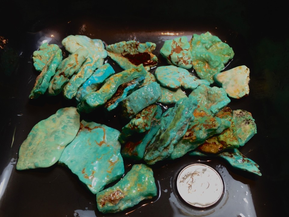 ~X - 102 Vintage USA Nevada Turquoise Paiute Mine. Natural, hard,stable ...