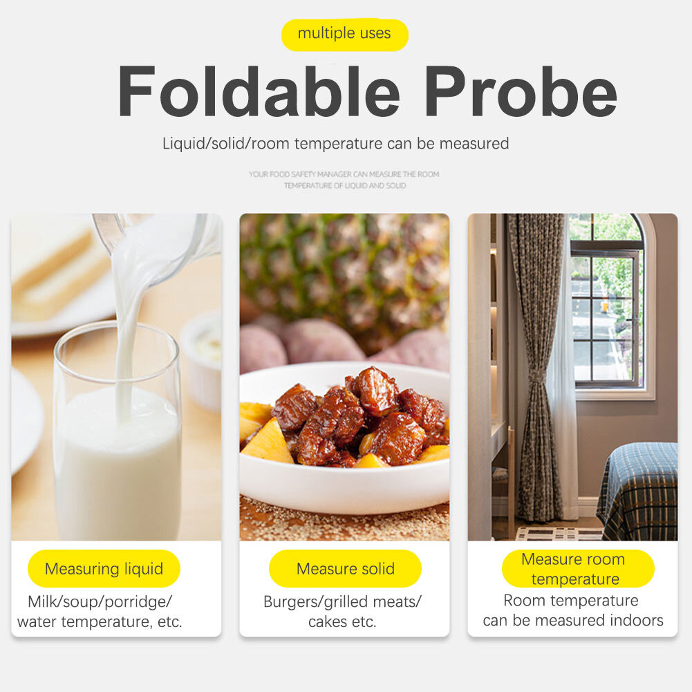 Food Thermometer Baking Cooking Instant Read Digital Milk LED Display ...