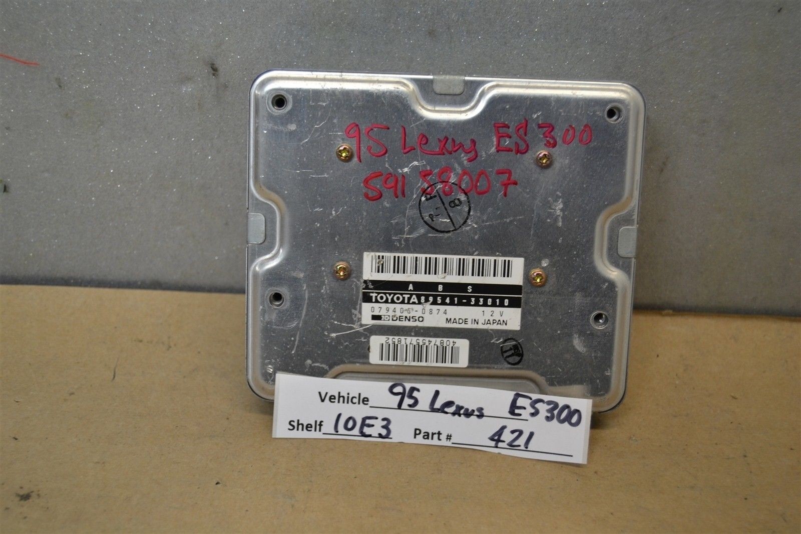 1992-1996 Lexus ES300 Camry ABS Control Module 8954133010 Unit 21 10E3 ...