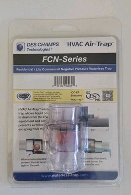 Des Champs FCN-Series HVAC Waterless Condensate Trap Negative Pressure ...
