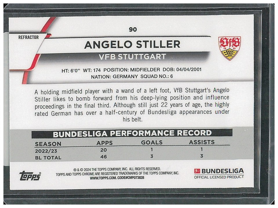 2024 Topps Bundesliga Summer Signings Angelo Stiller Base #90 | eBay