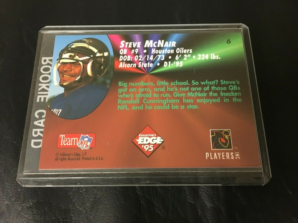STEVE McNAIR ROOKIE 1995 COLLECTOR'S EDGE 22 KT GOLD RC INSERT CARD 6 ...