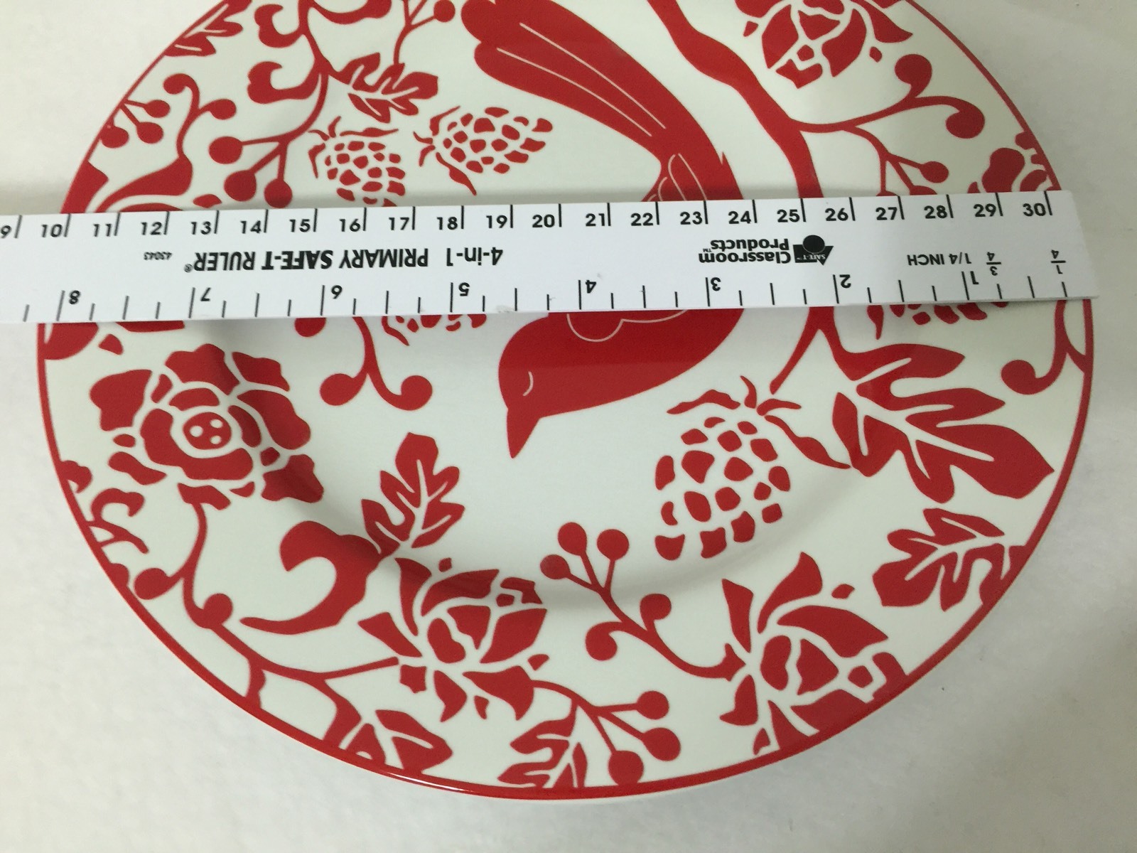 Red Bird Plates by Pier 1 Dessert/Salad 8 1/4" Red Flowers Stoneware ...