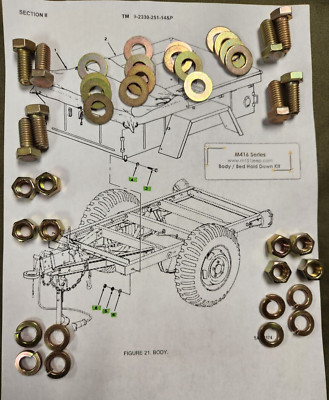 M416 M762 Trailer - Body hold down- Hardware Kit | eBay