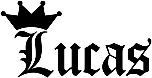 Lucas Vinyl Sticker Decal Crown Name Old English - Choose Size & Color ...