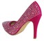 New women's shoes rhinestones high heel suede like pumps hot pink party ...