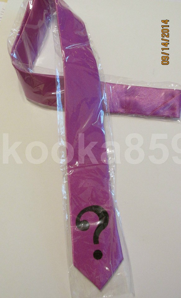 RIDDLER inspired COSTUME TIE 2" QUESTION MARK SYMBOL Arkham Cosplay ...