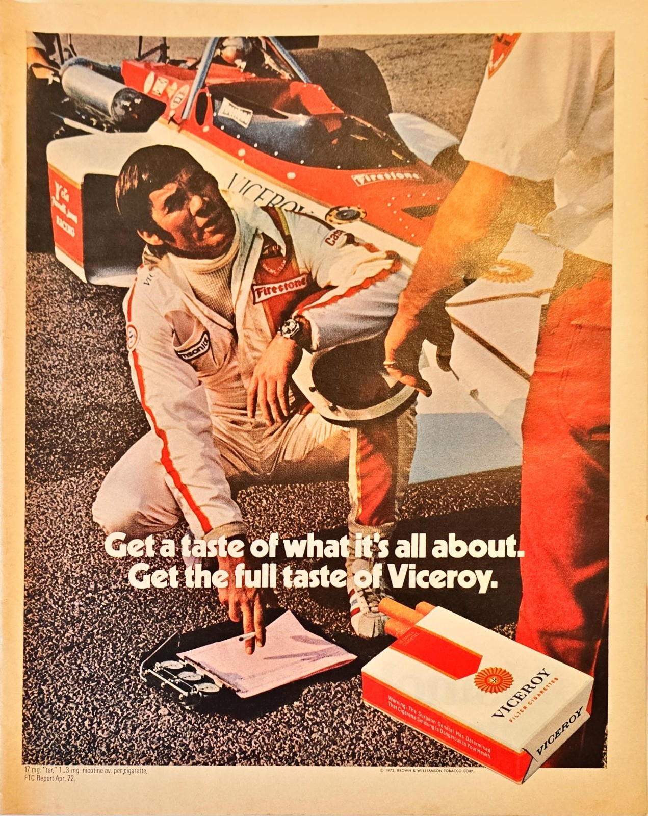 Viceroy Cigarettes Indy Car Racing -1972 Vintage Print Ad | eBay