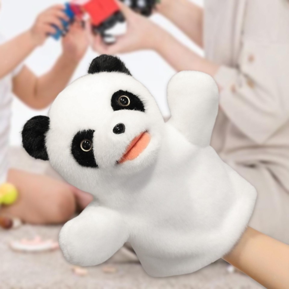 Panda Hand Puppet Storytelling Puppets Soft Realistic Pretend Play ...
