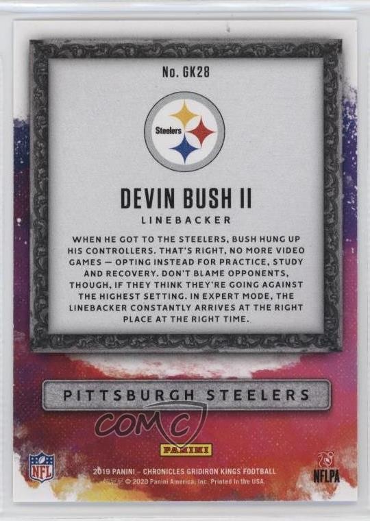 2019 Panini Chronicles Gridiron Kings Gold 6/10 Devin Bush II Rookie RC ...