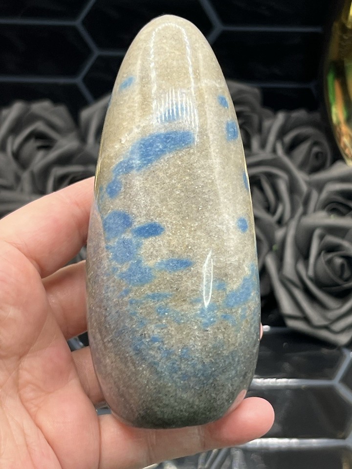 Natural Blue Apatite in Cleavlandite Free-Form L@@K Free ship & Gift | eBay