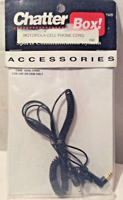 ChatterBox! Sports Comm. System MOTOROLA Cell Phone Cord CB50 UCAL cord ...