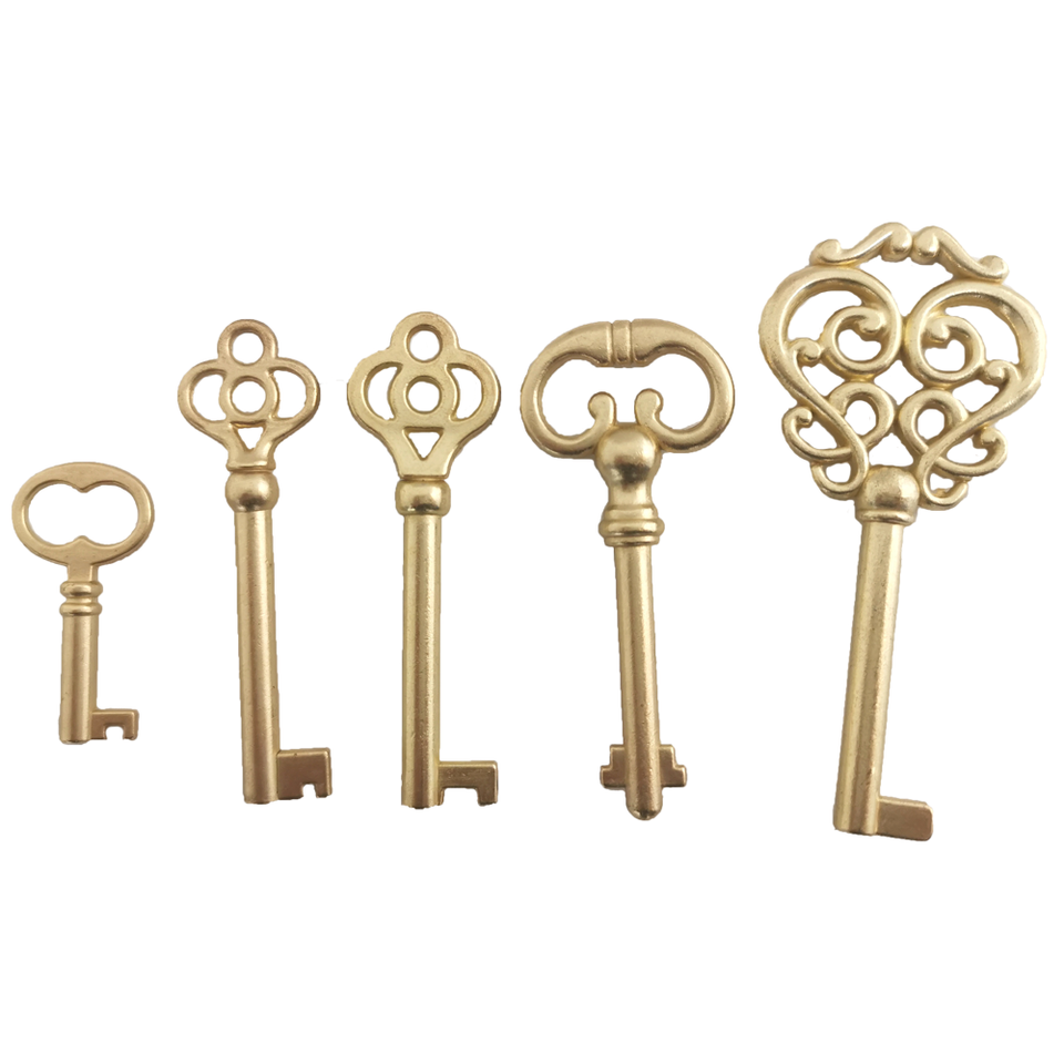 10PCS Vintage Antique Skeleton Keys Set for Furniture Cabinet Door ...