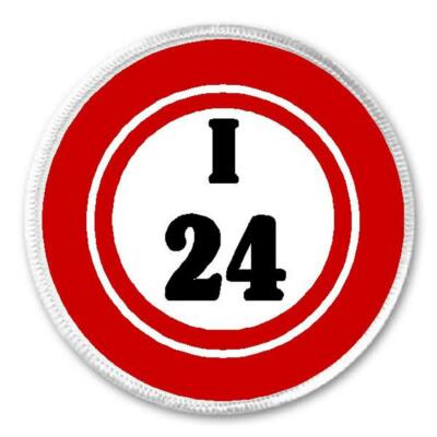 I 24 I24 Bingo Ball - 3" Sew/Iron On Patch Game Hobby Number Board ...